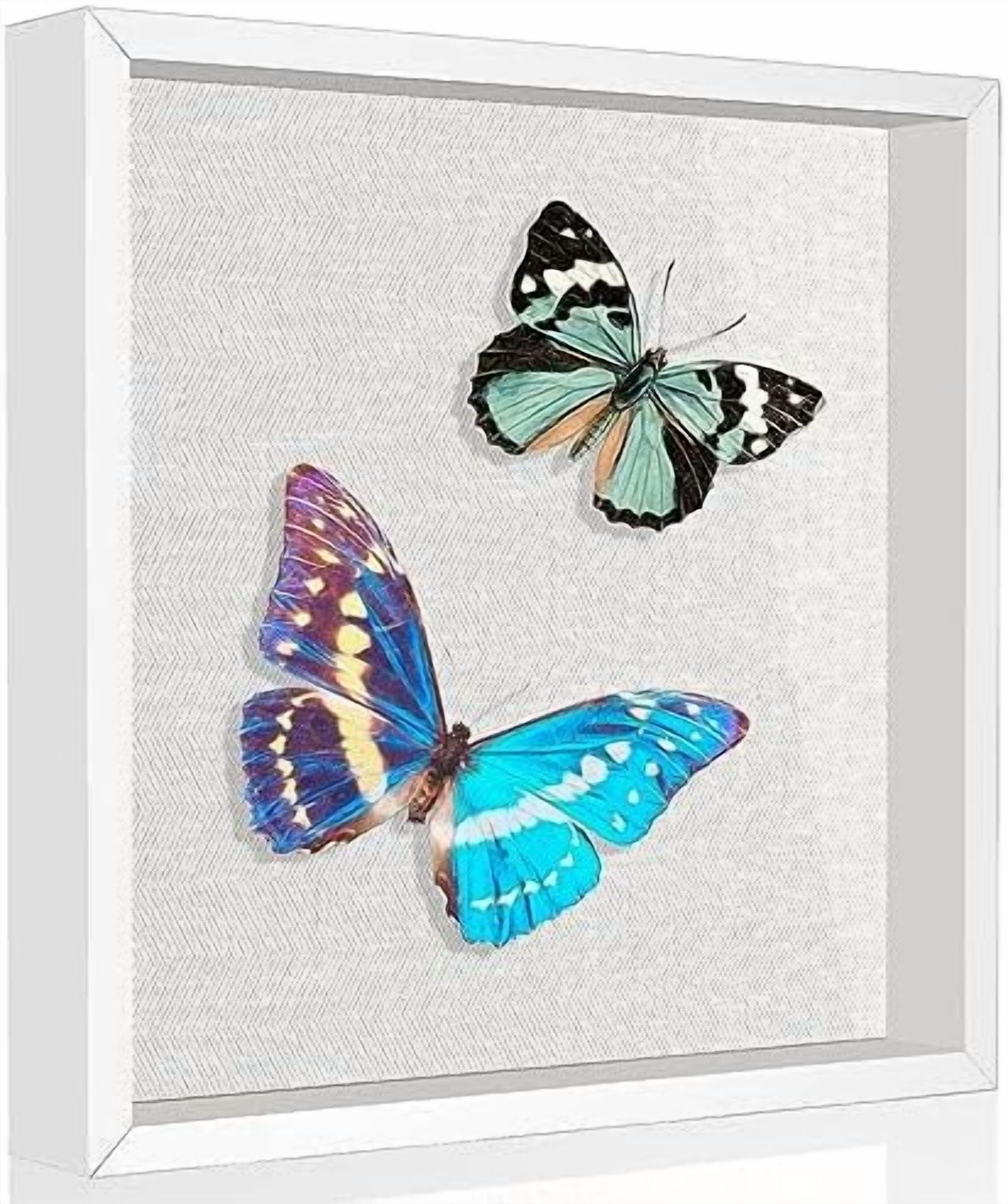 11x11 Shadow Box Frame with Soft Linen Back - Metal Push Pins Included ...