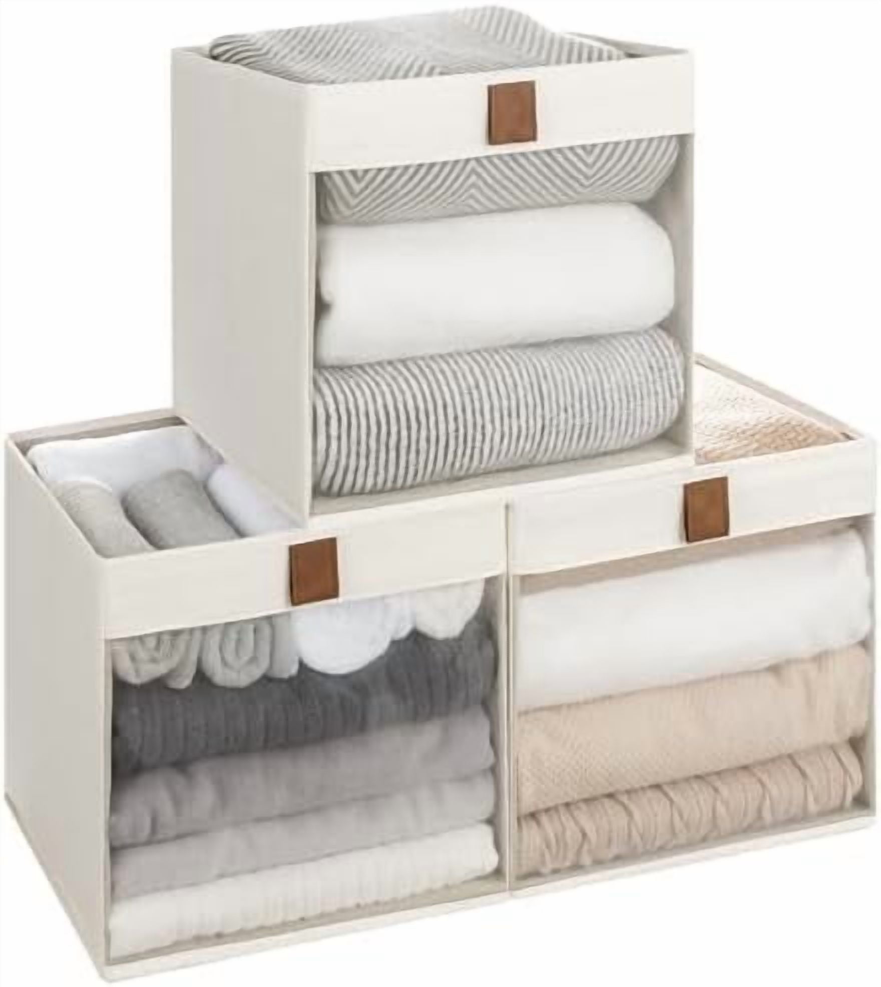 11x11 Storage Cubes, Closet Storage Bins with Clear Window, Fabric ...