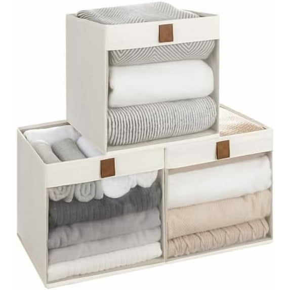 11x11 Storage Cubes, Closet Storage Bins with Clear Window, Fabric ...