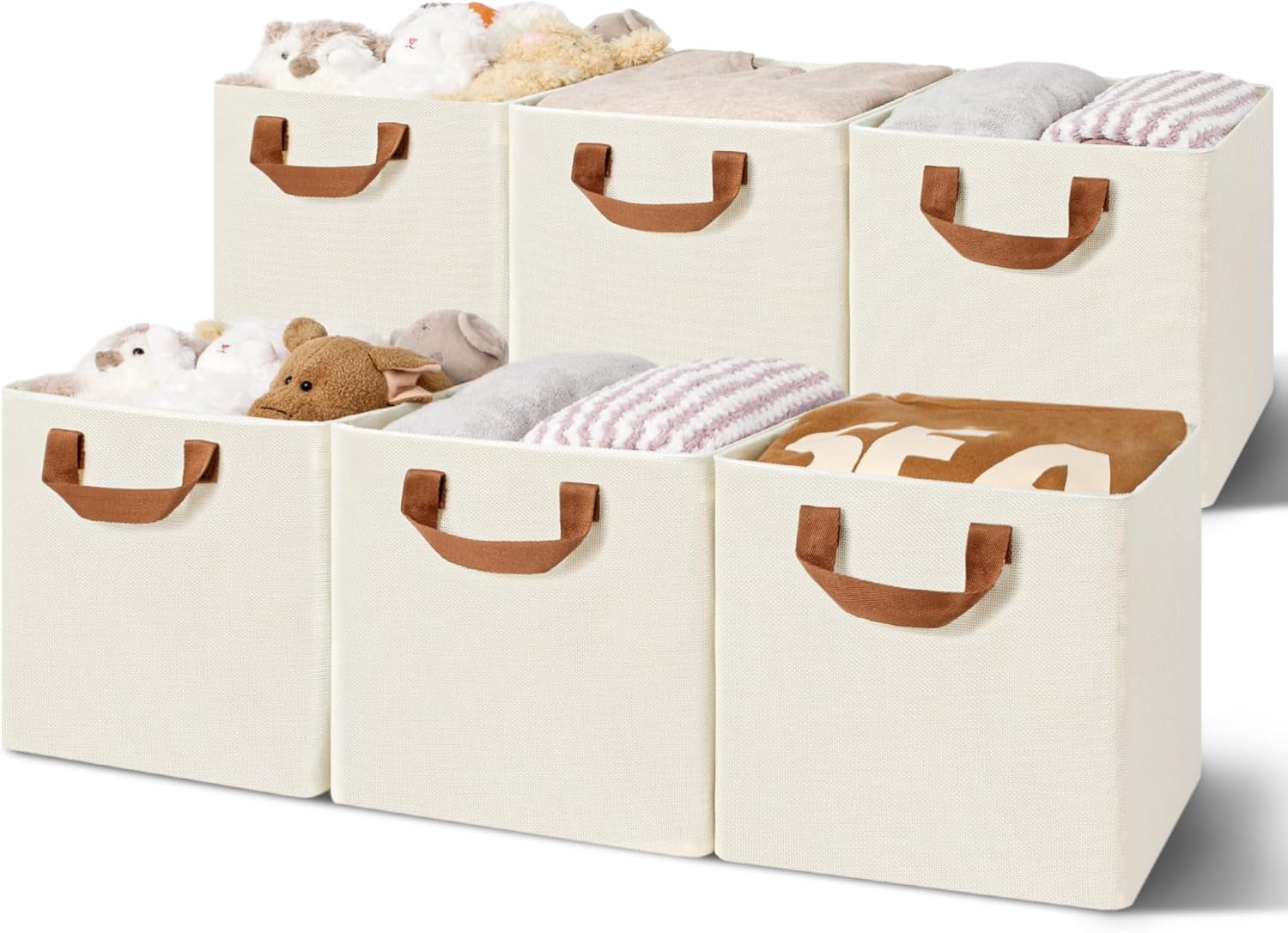 11x11 Storage Cubes, Cube Storage Bins with Metal Frame, Foldable Cube ...