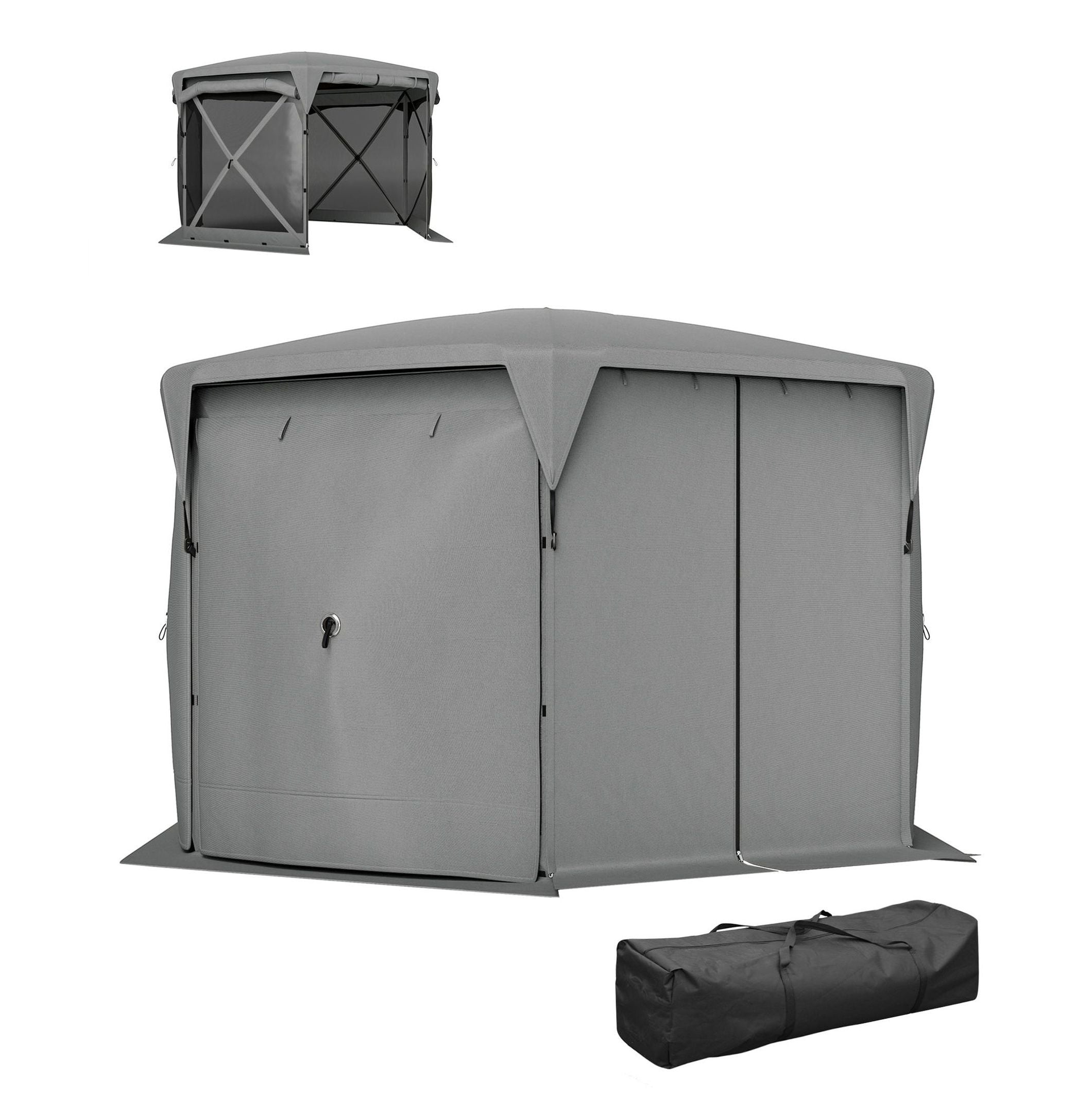 11x11ft Pop Up Gazebo Screen Tent, Removable Roof, Roll-Up Panels ...