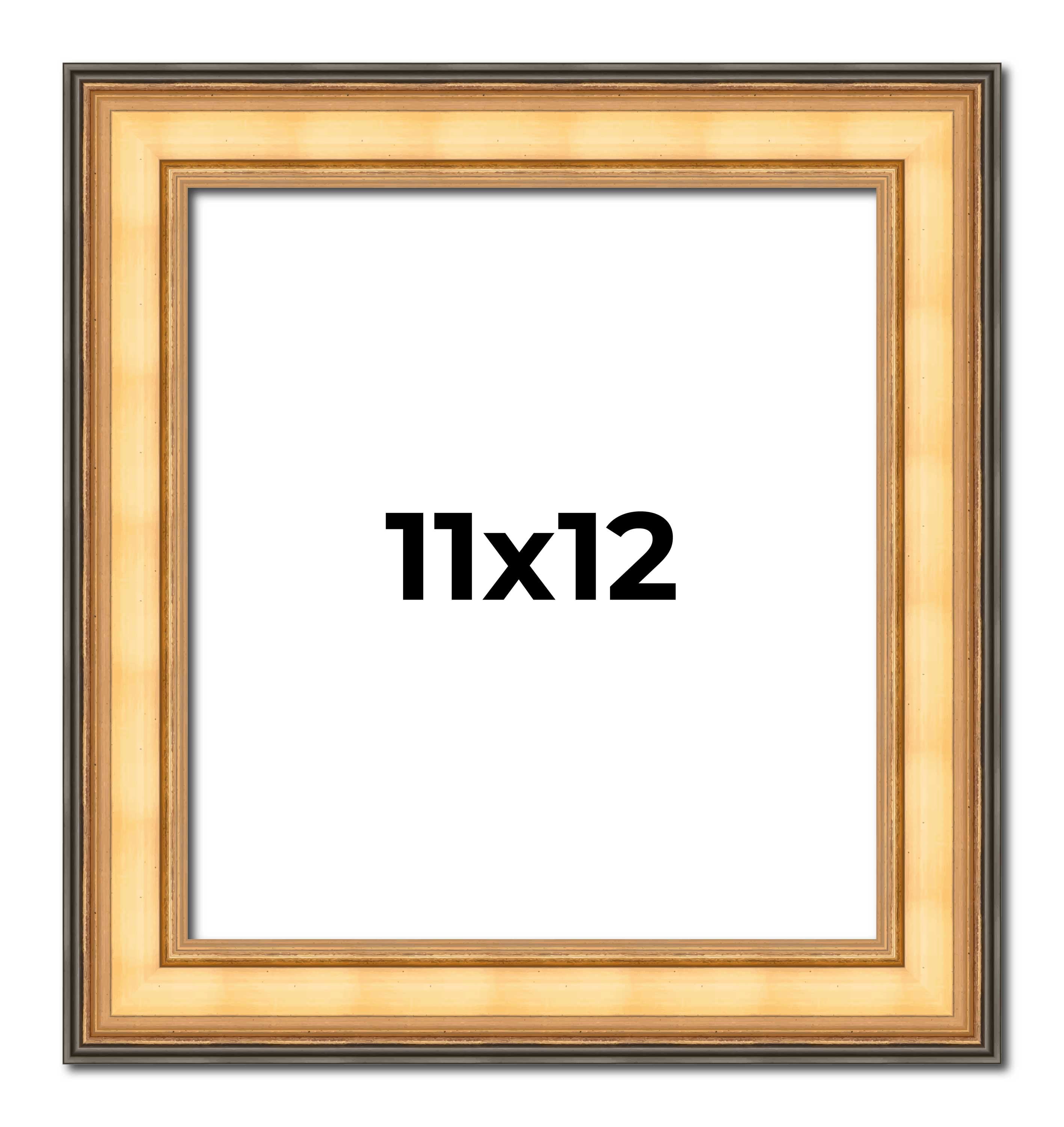 11x12 Frame Gold Plein Aire Solid Wood Picture Frame Width 2 Inches ...