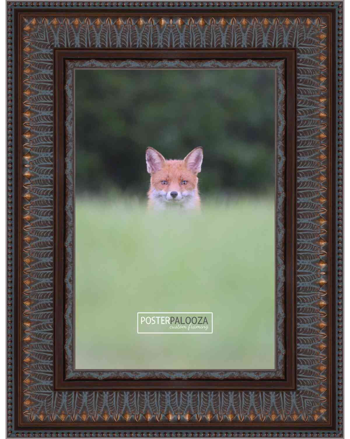 11x13 3.5" Wide Ornate Brown Picture Frame - UV Acrylic, Foam Board ...