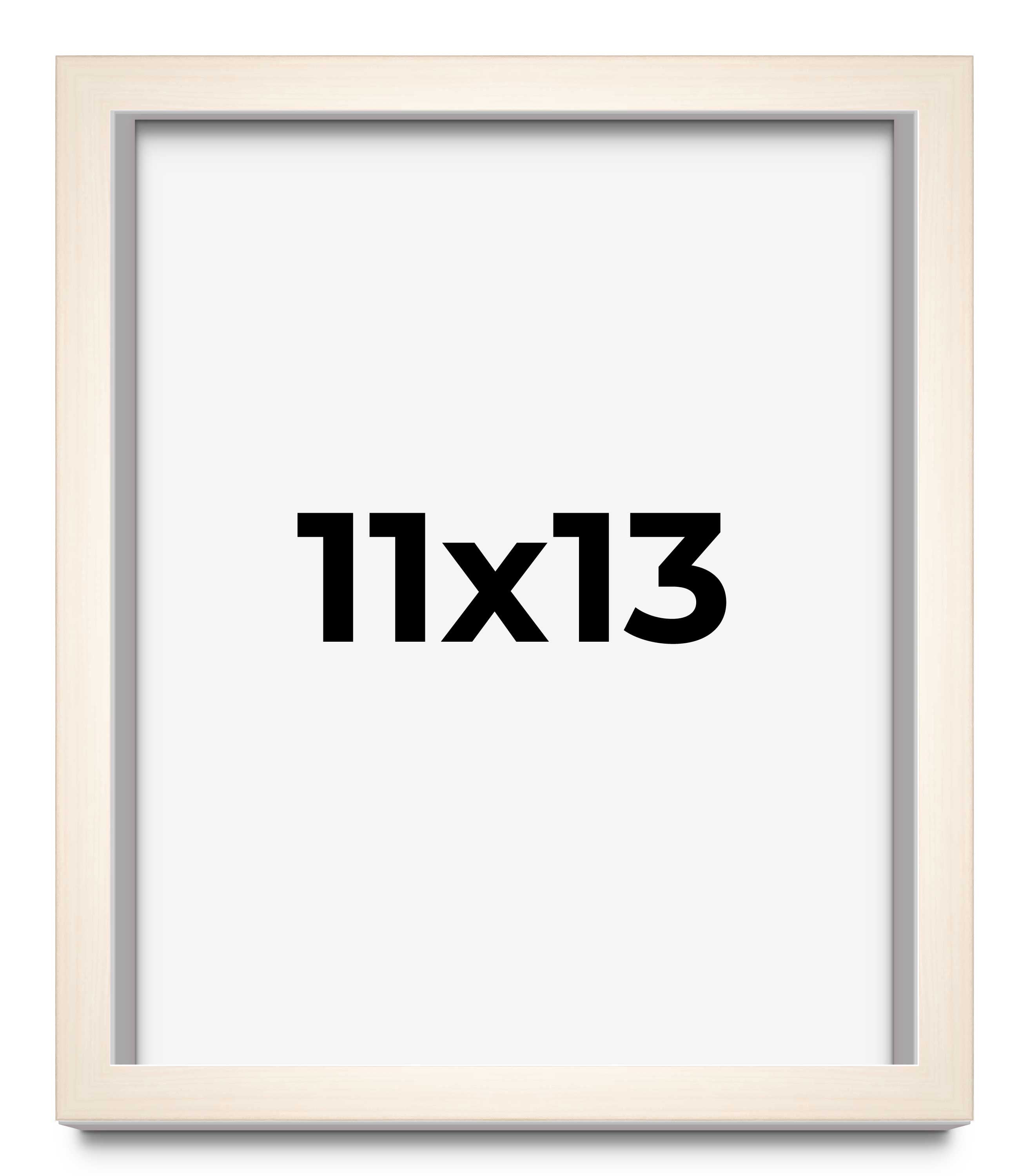 11x13 Frame White Wash Solid Wood Picture Frame | 0.8125 Inch Moulding ...