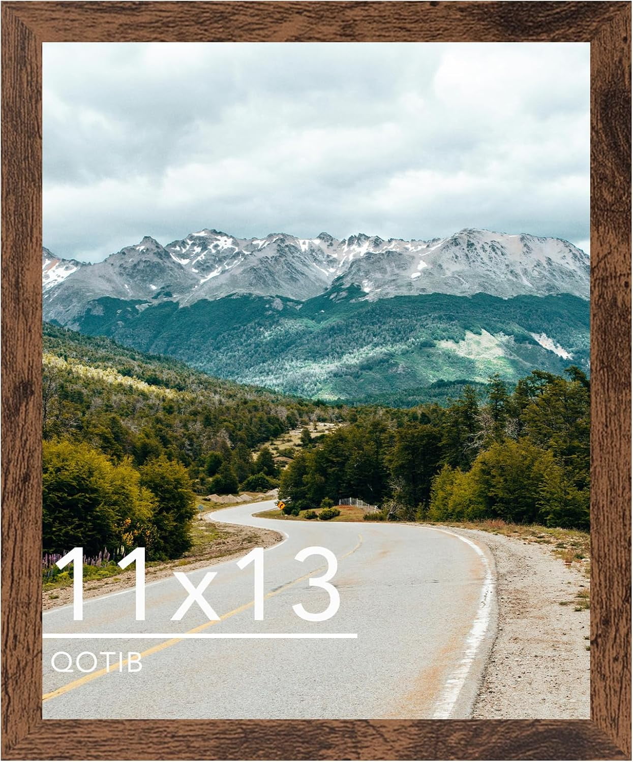 11x13 Picture Frame Deep Brown for Wall Hanging, Wood 11 x 13 Frame ...