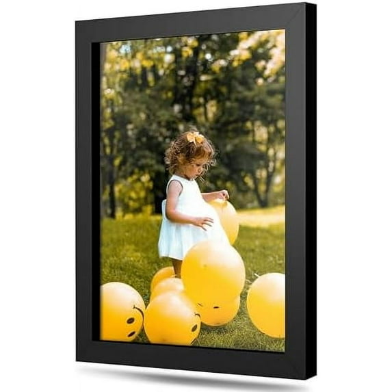 11x14.5 Black Picture Frame with Real Glass Wall Mount | 14.5x11 ...