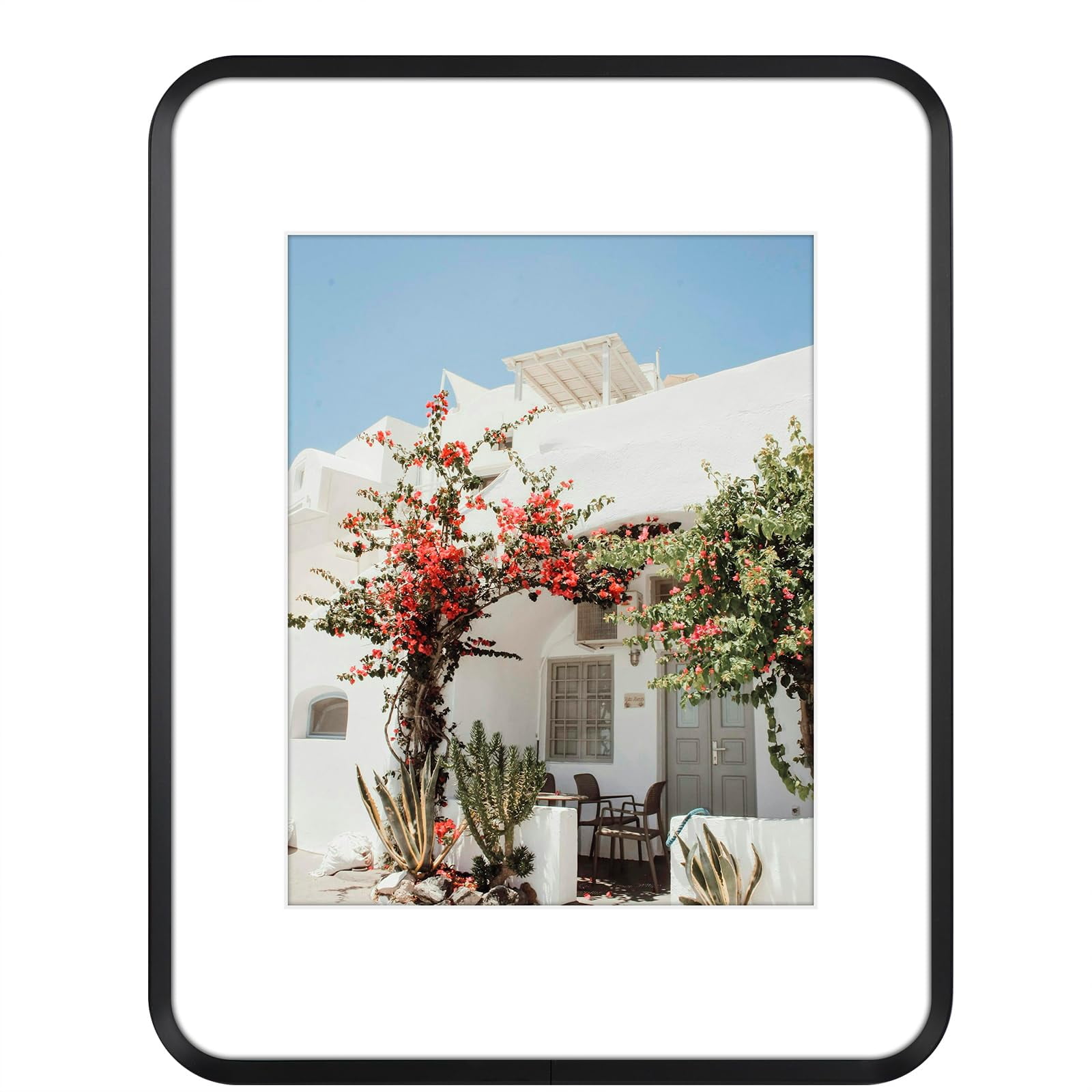 11x14 Aluminum Picture Frame Black - With Mat for 8x10 Photo or Without ...