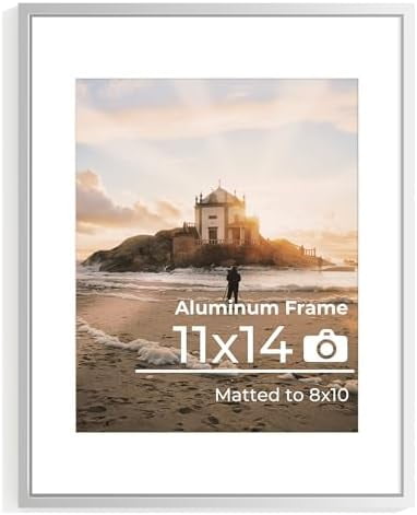 11x14 Aluminum Picture Frame Silver, 11 x 14 Metal Photo Frames with ...