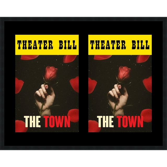 11x14 Black Playbill Frame with Black Mat with 2 Opening to Display 2 ...