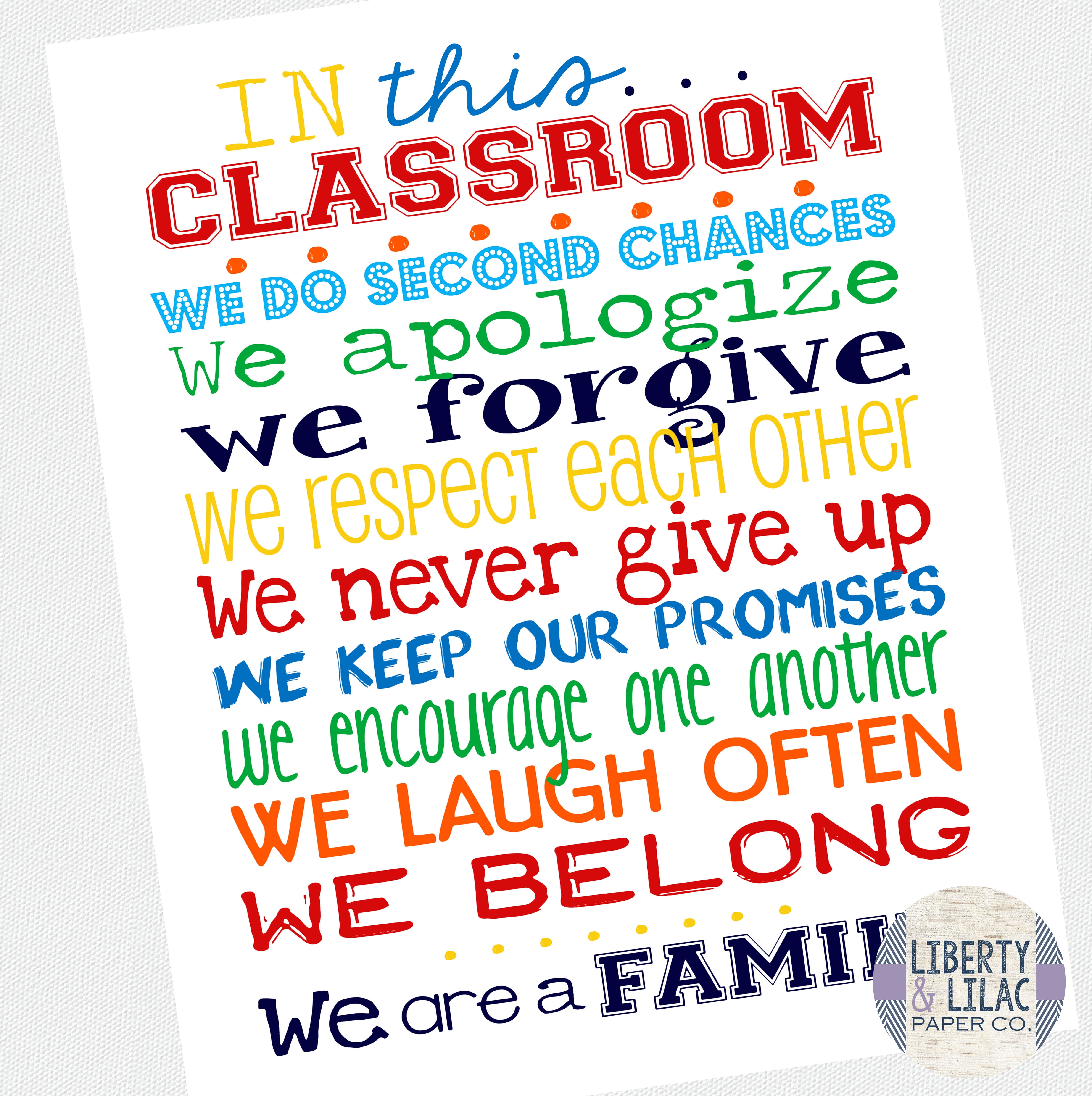 11x14" Classroom Poster In This Classroom Art Inspirational Poster for ...