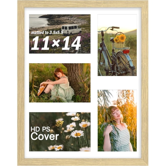 11x14 Collage Frame, Displays 5 Photos in 4x6 Size, Wooden Multi-Photo ...