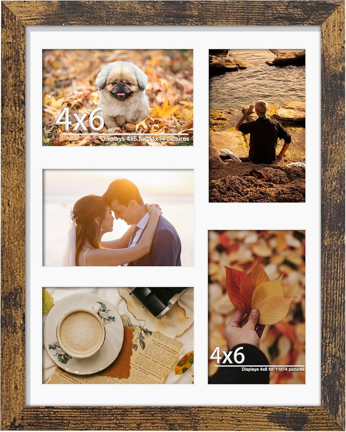 11x14 Collage Picture Frame, 4x6 Collage Picture Frame, Displays Five ...