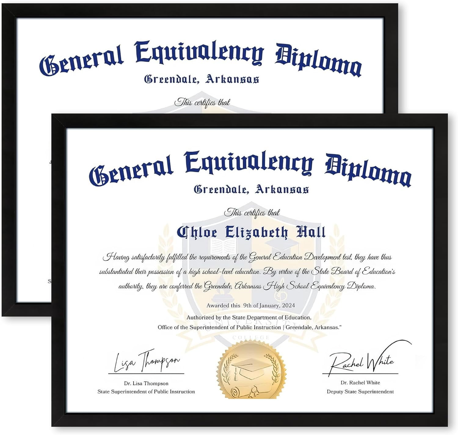 11x14 Diploma Frame, Black Picture Frame with Clear Plexiglass, 2 Pack ...