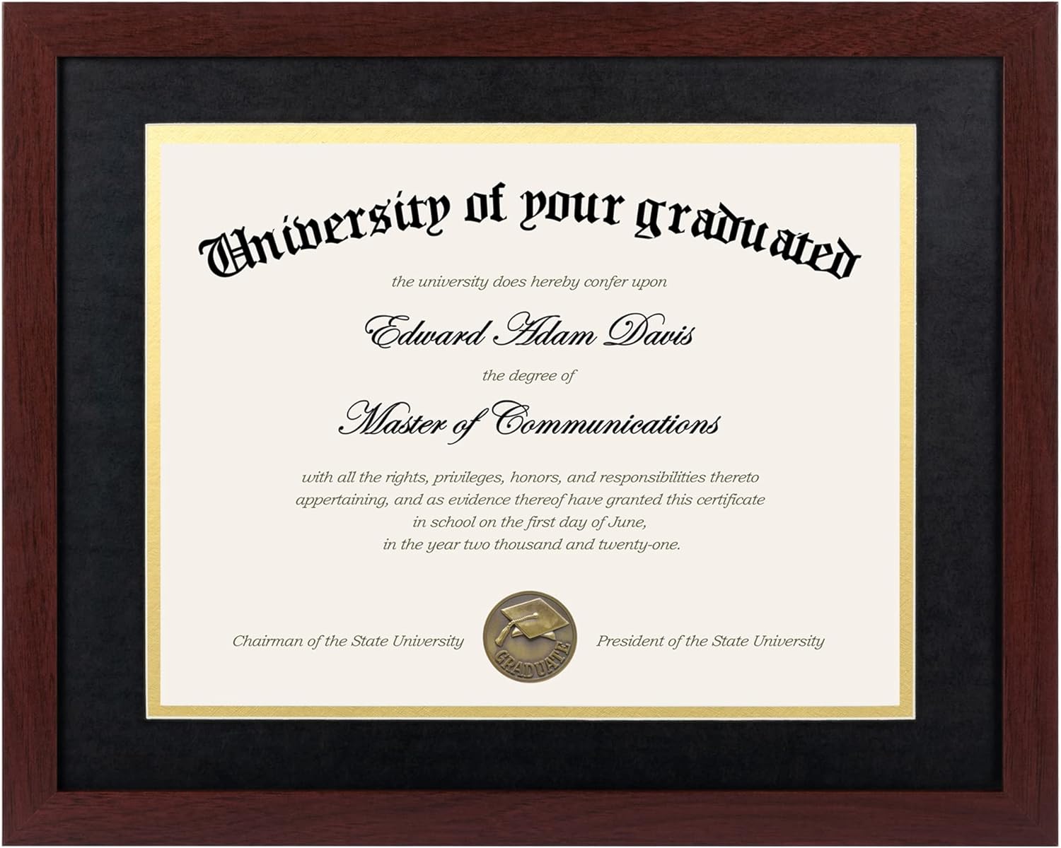 11x14 Diploma Frame Certificate Degree Document Frame with High Definition Glass, 8.5 x 11 with ...