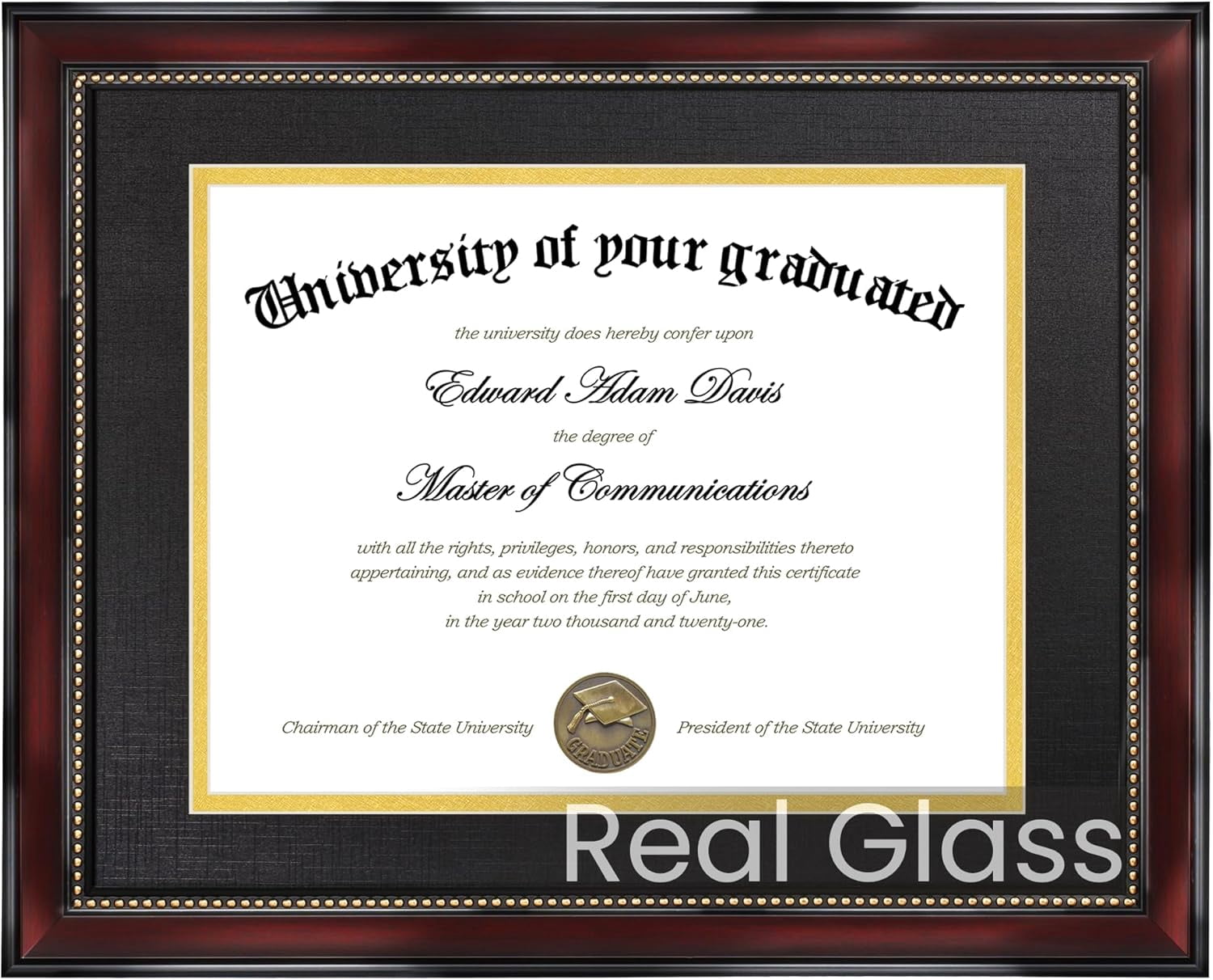 11x14 Diploma Frame with High Definition Glass, Fits 8.5x11 Certificate ...