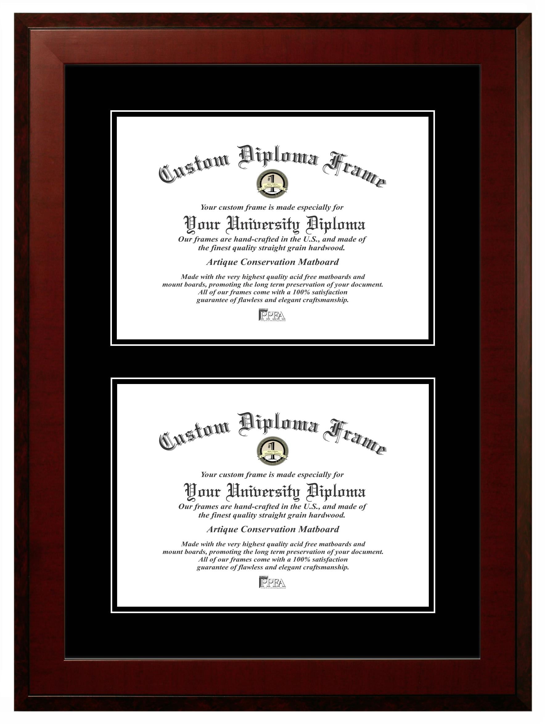 Double Degree Honors Mahogany Certificate Frame - 14x11 - Walmart.com