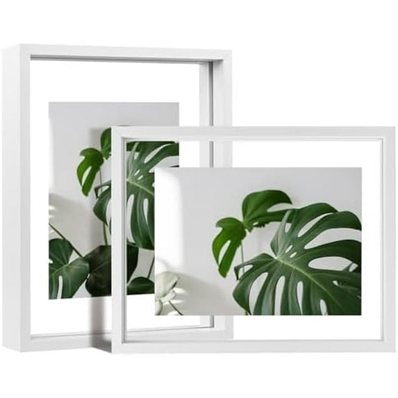 11x14 Floating Frames Set of 2, Double Plexiglass Picture Frame, Made ...