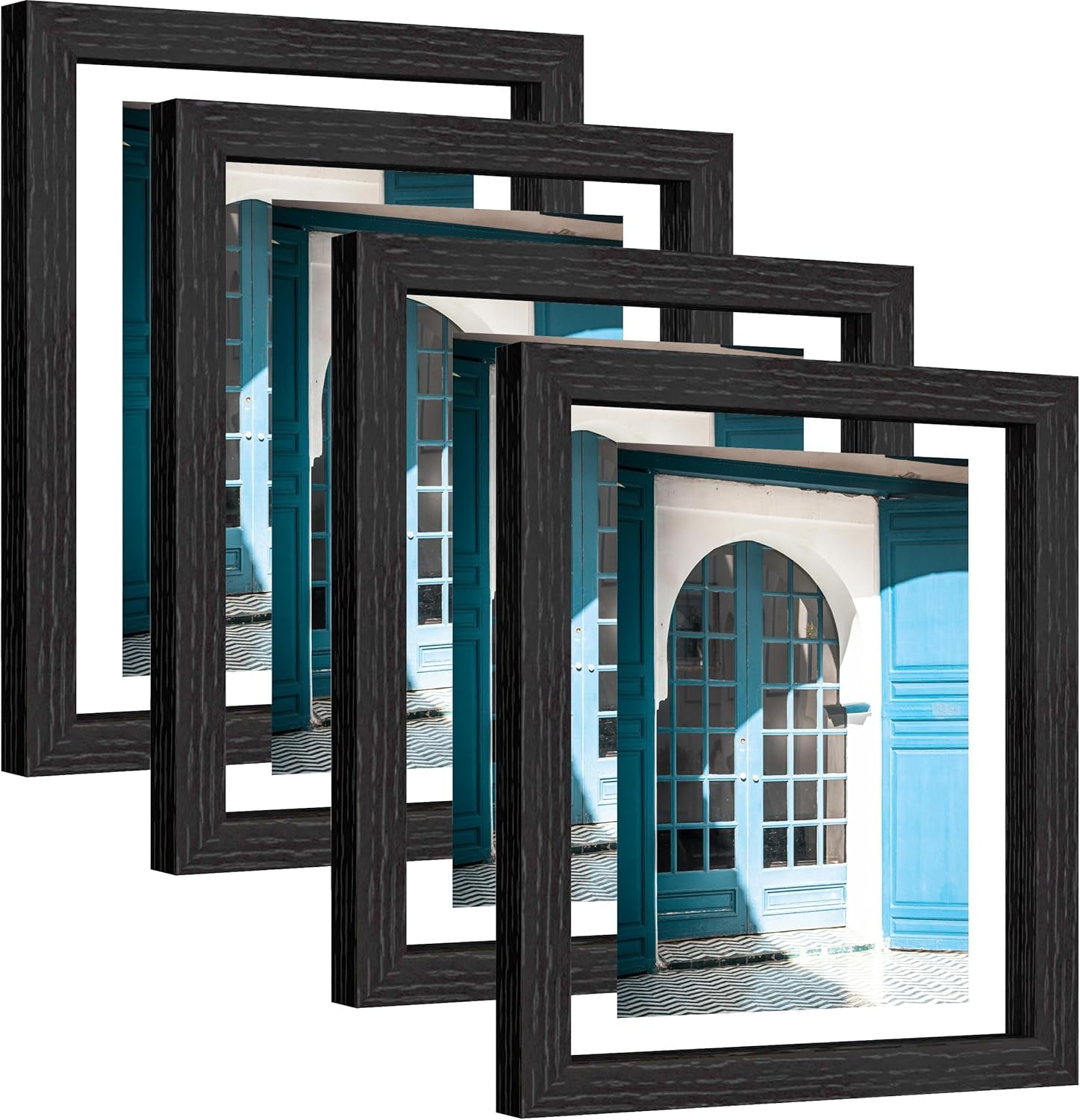 11x14 Floating Picture Frames Set of 4, Real Double Glass Picture ...