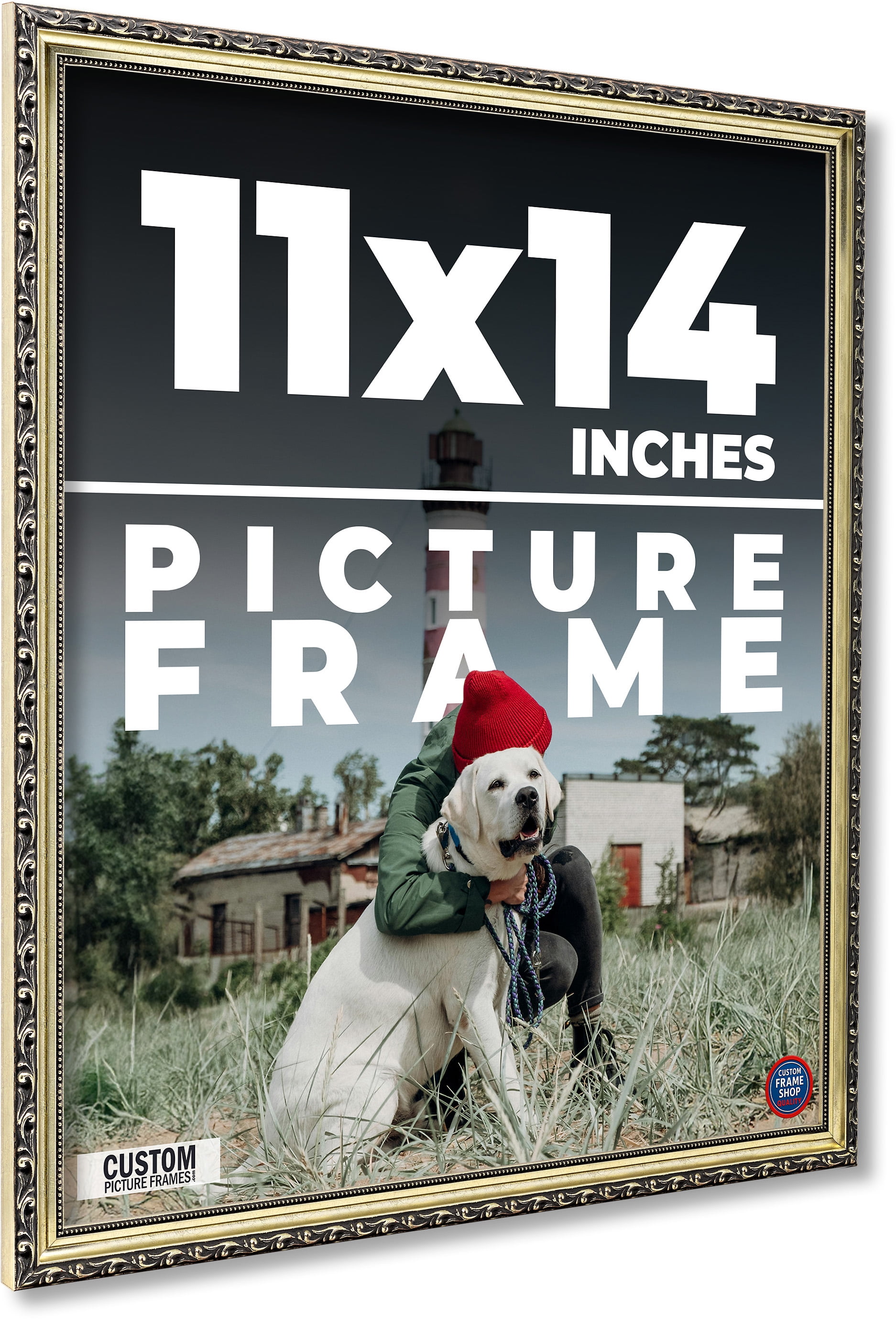 11x14 Frame Silver Solid Wood Picture Frame Width 1.125 Inches ...