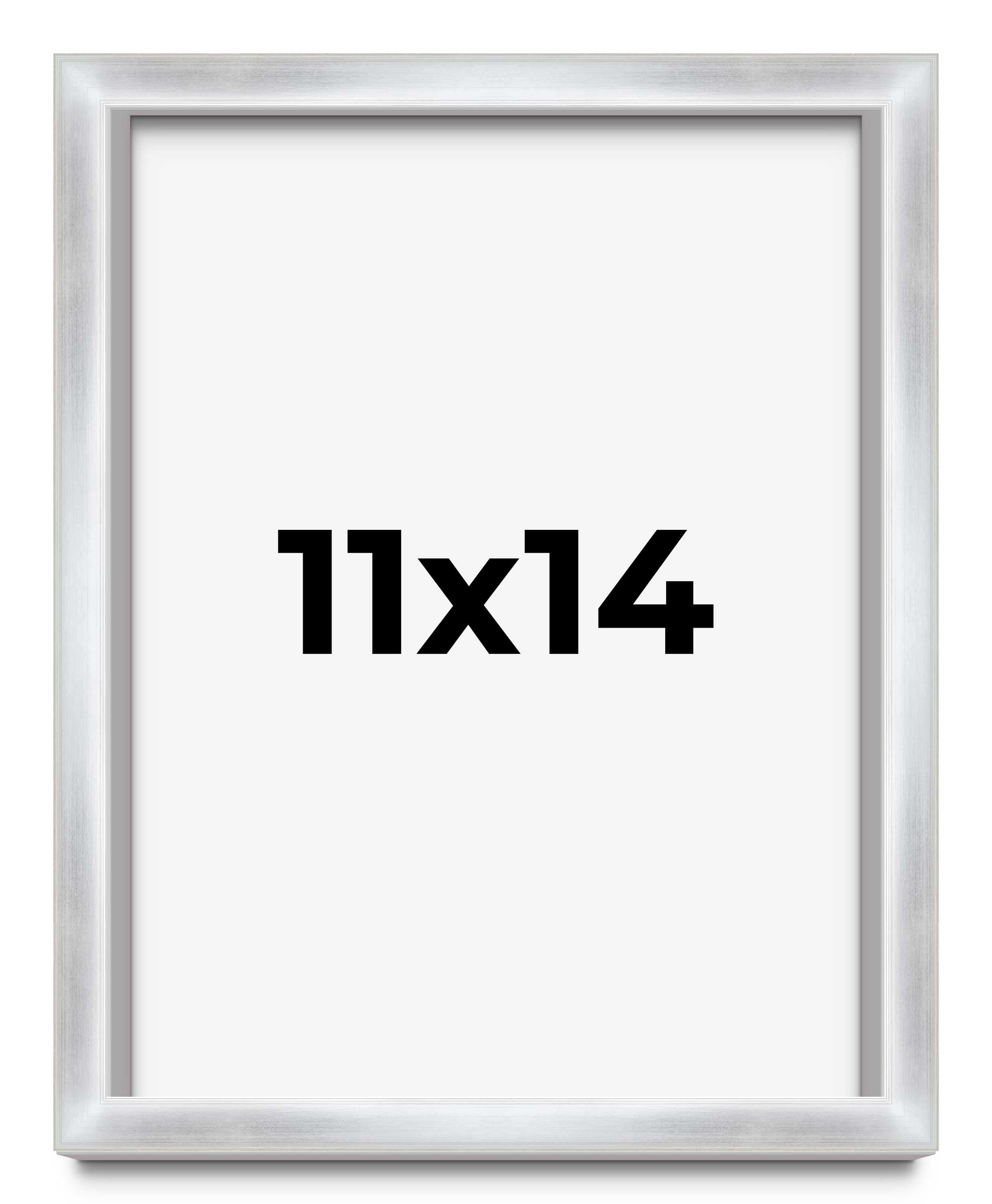 11x14 Frame Silver Whitewashed Wood Grain Solid Wood Shadow Box | 0.75 ...
