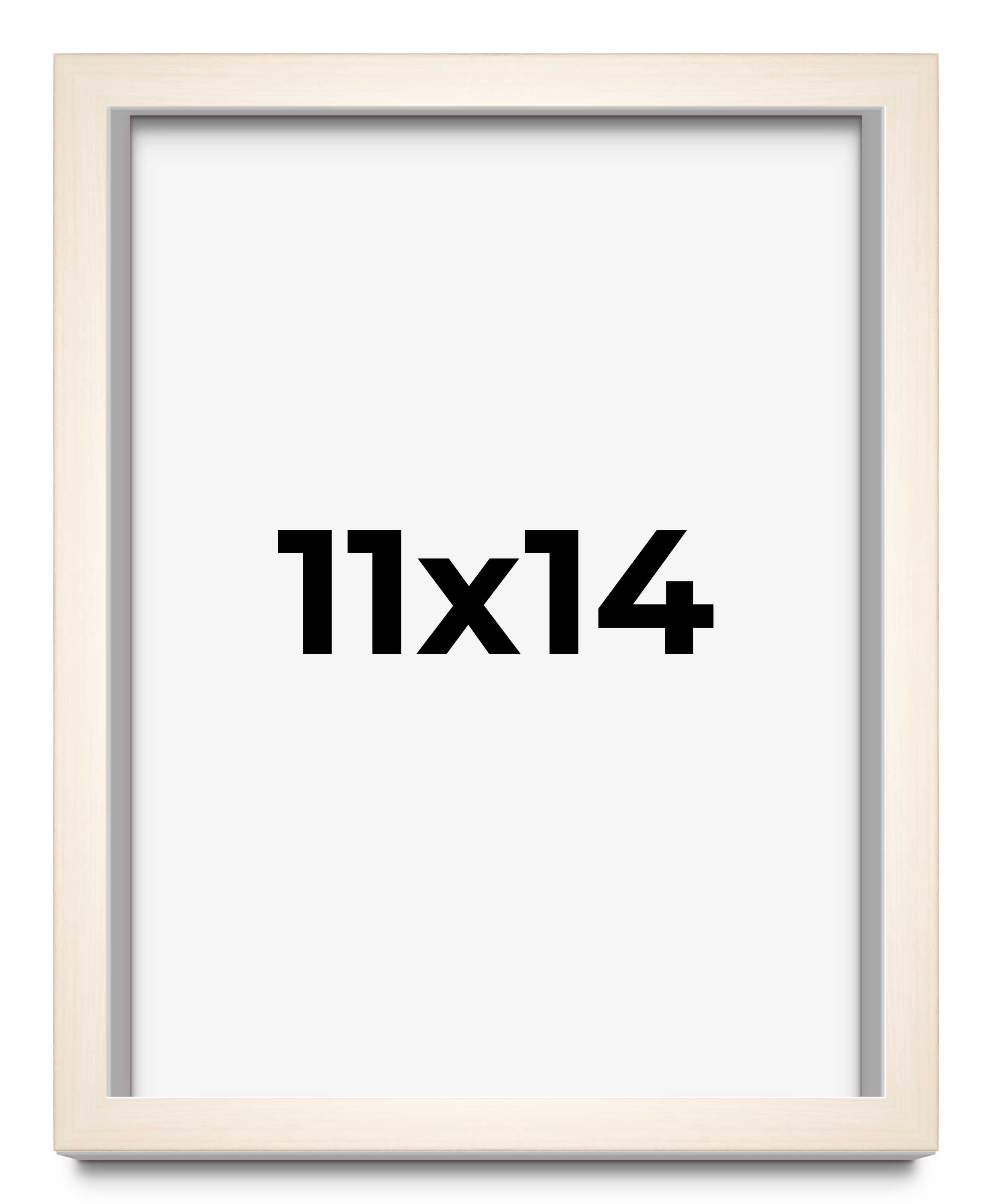 11x14 Frame White Wash Solid Wood Picture Frame | 0.8125 Inch Moulding ...