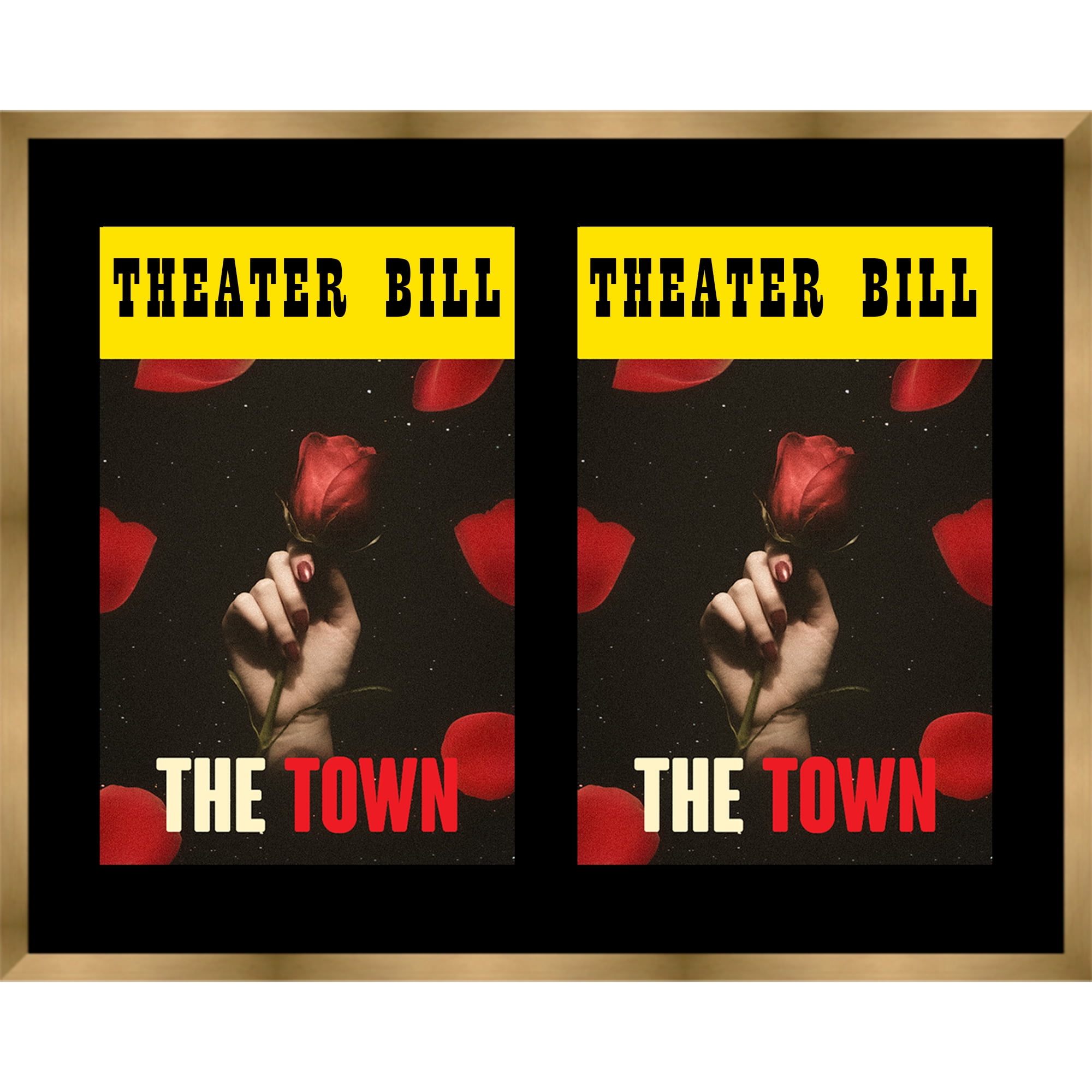 11x14 Gold Playbill Frame with Black Mat with 2 Opening to Display 2 ...