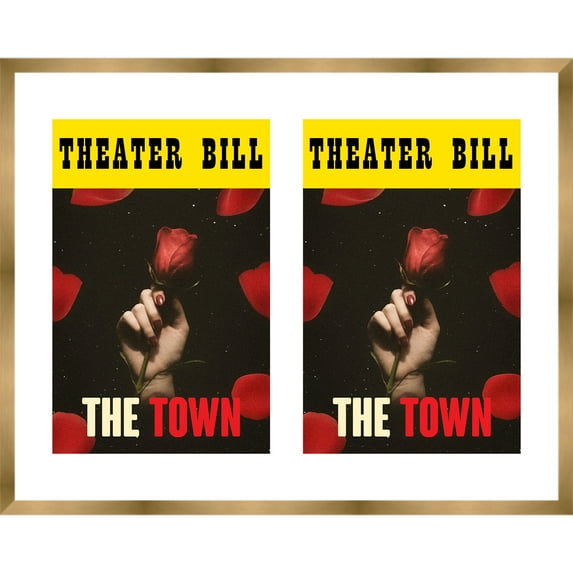 11x14 Gold Playbill Frame with White Mat with 2 Openings to Display 2 ...