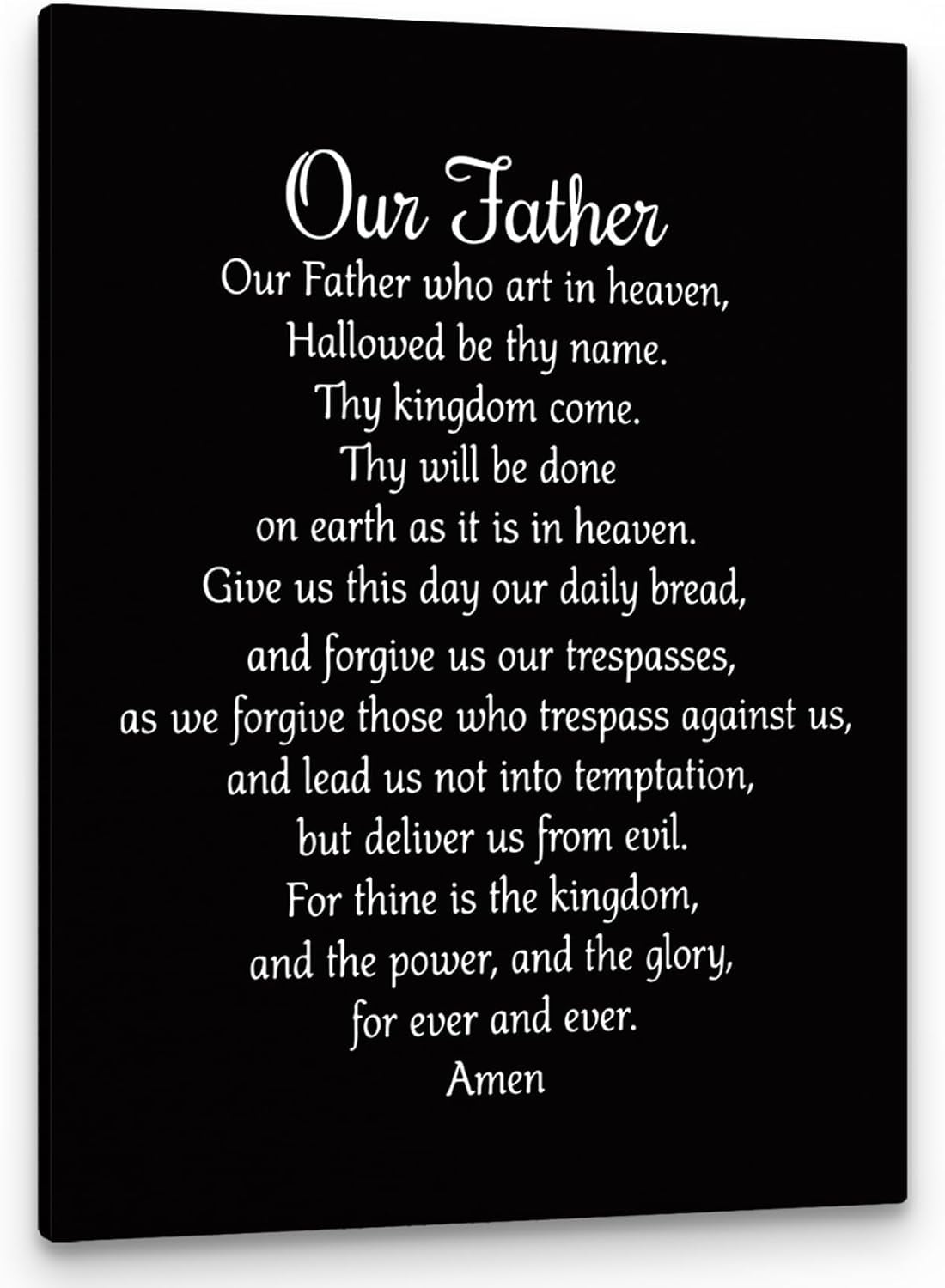 11x14 Inch "Our Father" Christian Wall Art - Framed Canvas with Bible ...