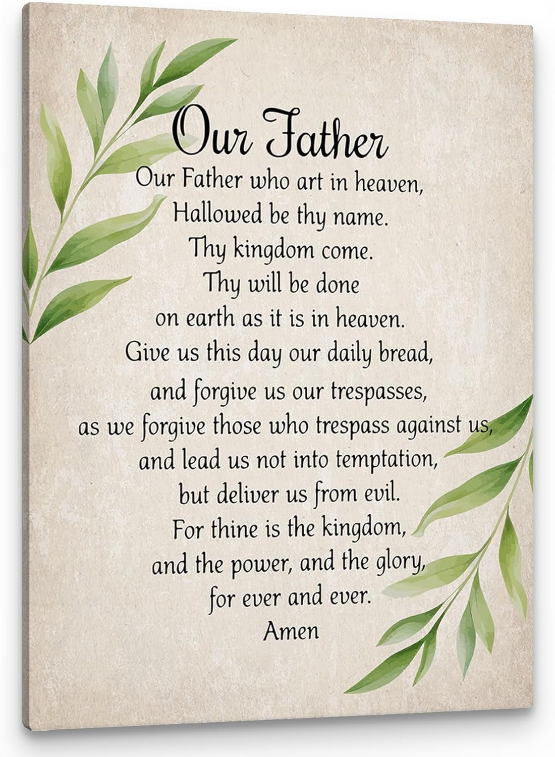 11x14 Inch "Our Father" Christian Wall Art - Framed Canvas with Bible ...
