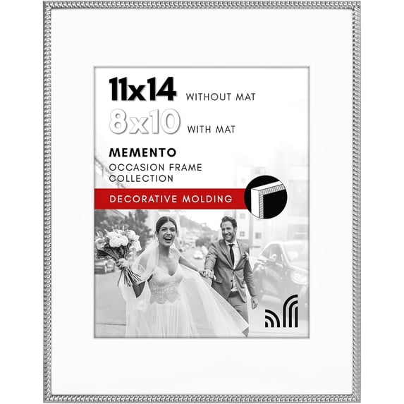 11x14 Metal Picture Frame With Rope-Style Detailing and Shatter ...