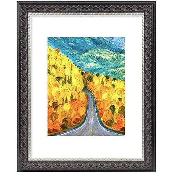 , 11x14 Ornate Finish Photo Frame with White Mat for 8x10 Picture ...