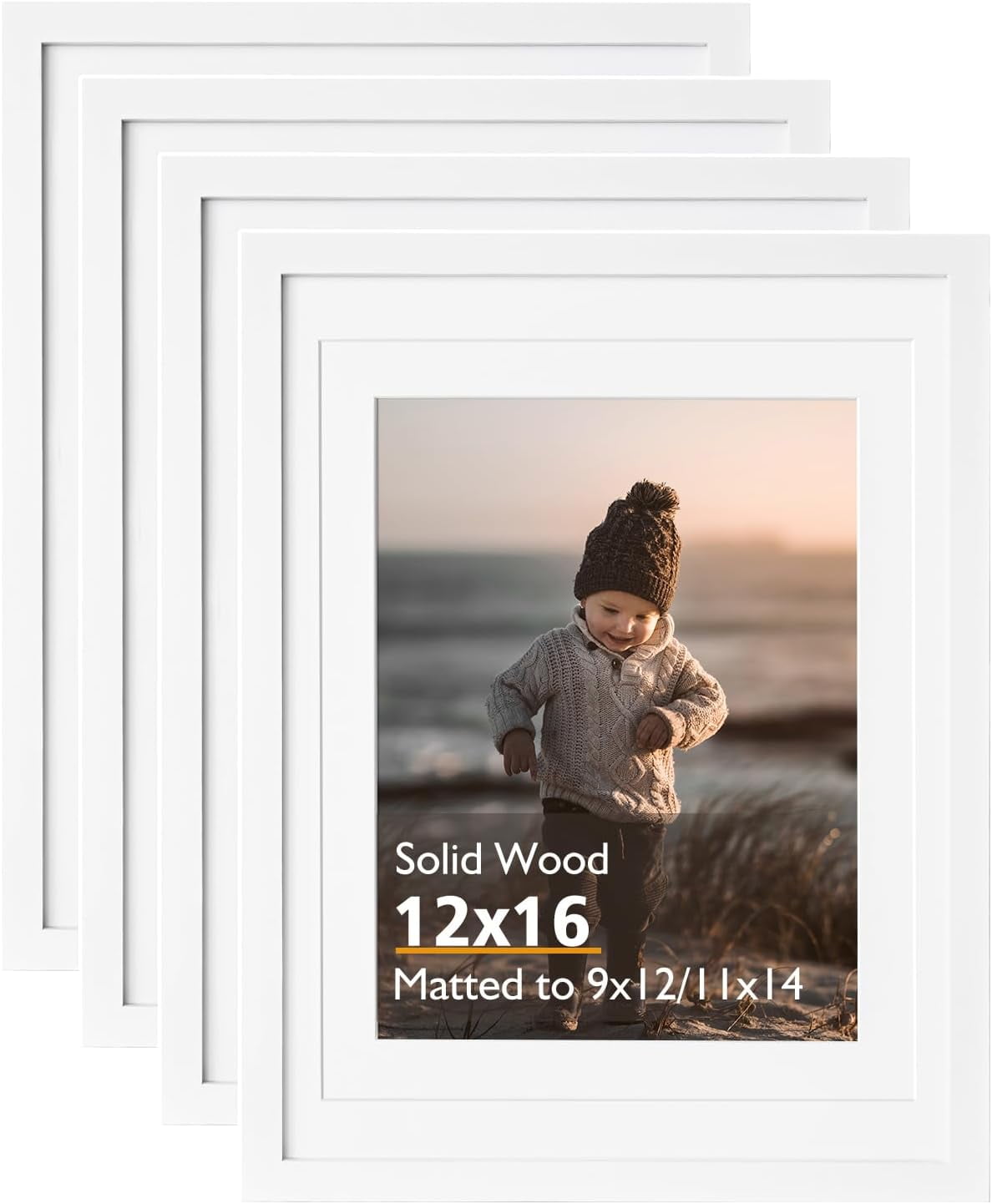 11x14 Picture Frame Black, Solid Wood Frames with Acrylic Plexiglass ...