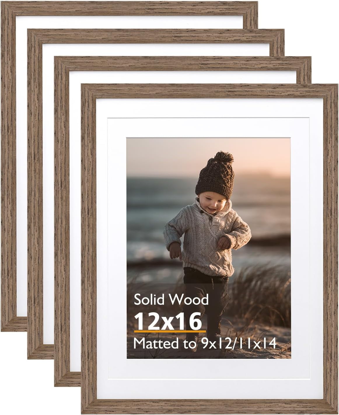 11x14 Picture Frame Black, Solid Wood Frames with Acrylic Plexiglass ...