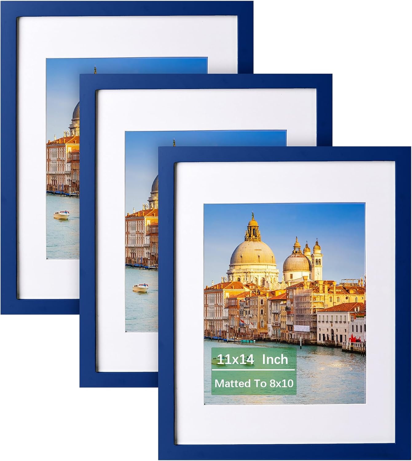 11x14 Picture Frame Dark blue Solid Wood Photo Frames Display Pictures ...