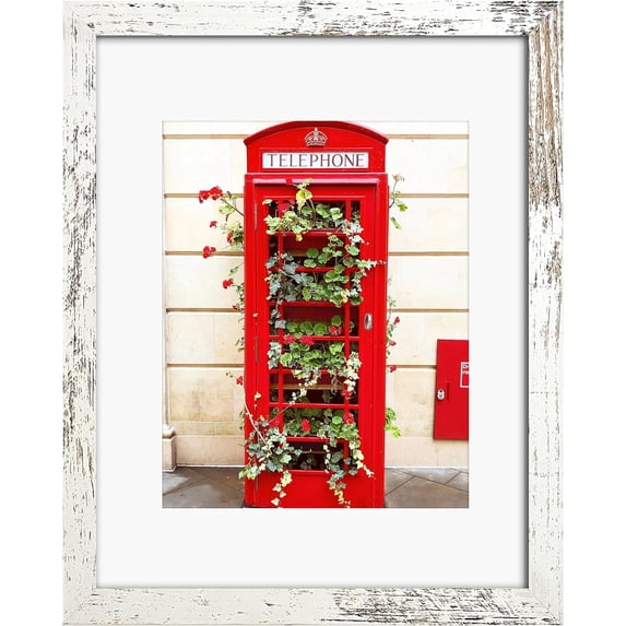 11x14 Picture Frame Distressed White, Display Pictures 8x10 with Mat or ...