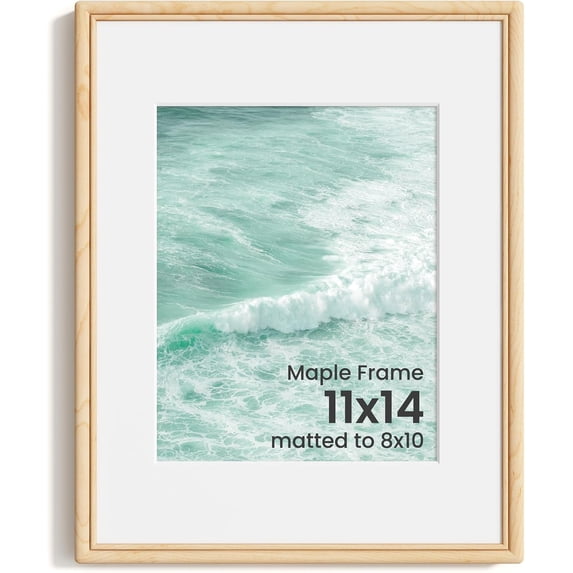 11x14 Picture Frame, Natural Solid Maple Wood Picture Frame with High ...