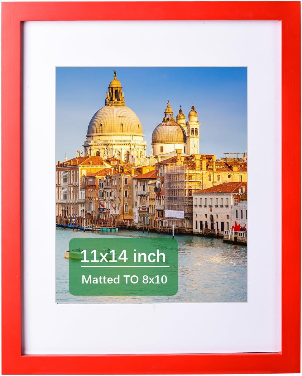 11x14 Picture Frame Red Made of Solid Wood Photo Frames Display ...