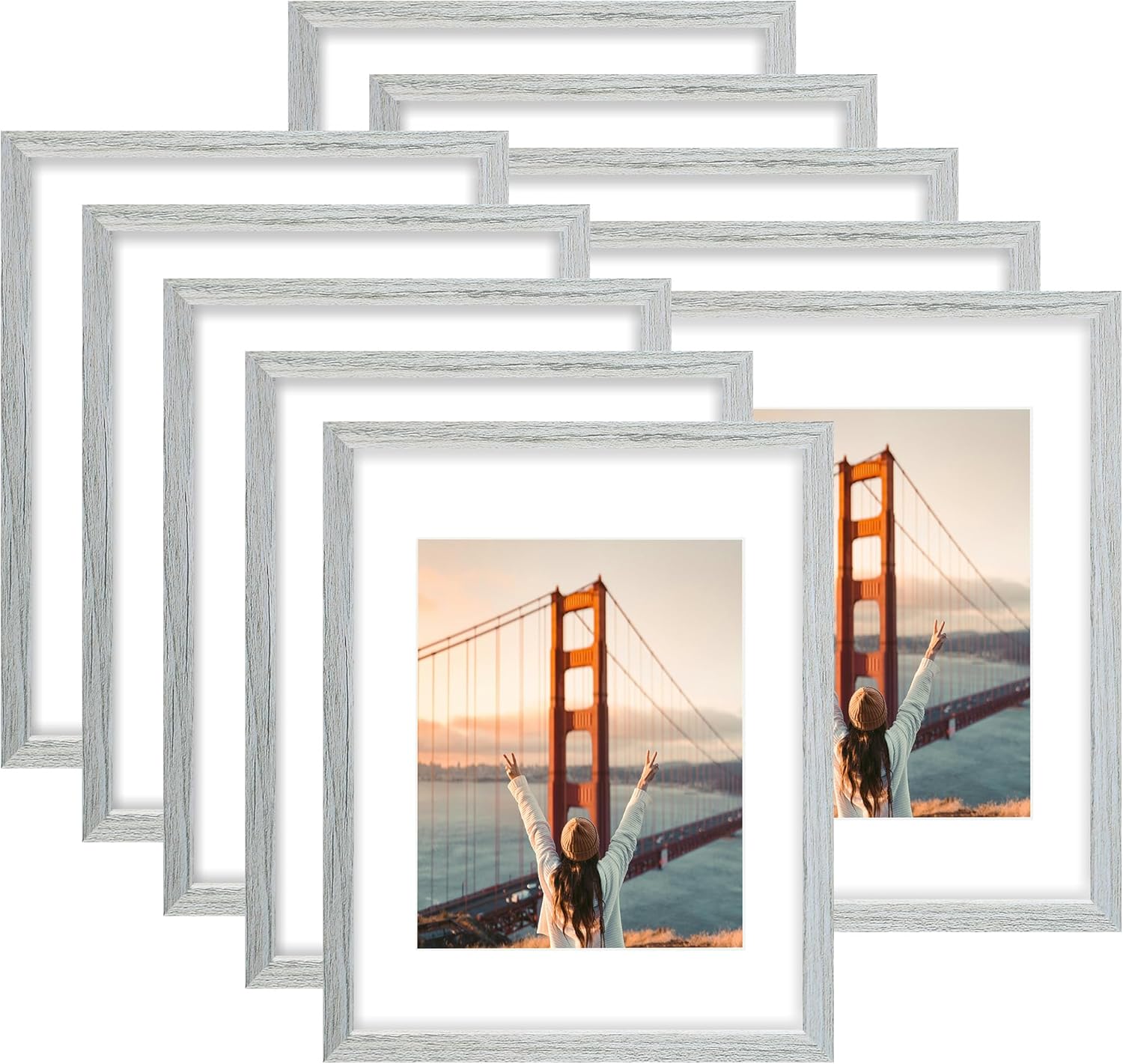 11x14 Picture Frame Sef of 10, Display Pictures 8x10 with Mat or 11 x ...