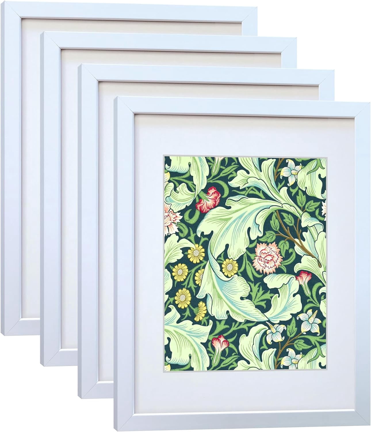 11x14 Picture Frame Set of 4 Made of Solid Wood Photo Frames with Real ...