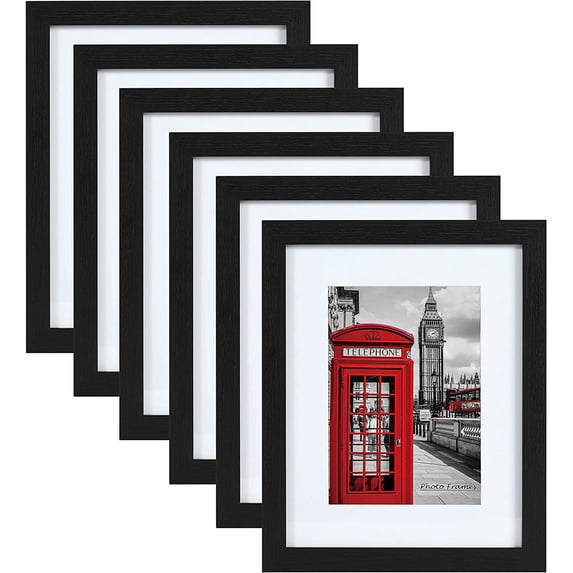 11x14 Picture Frame Set of 6, Display Pictures 8x10 with Mat or 11x14 ...