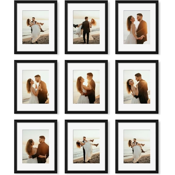 11x14 Picture Frame Set of 9, Photo Gallery Wall Frame Set, Display ...
