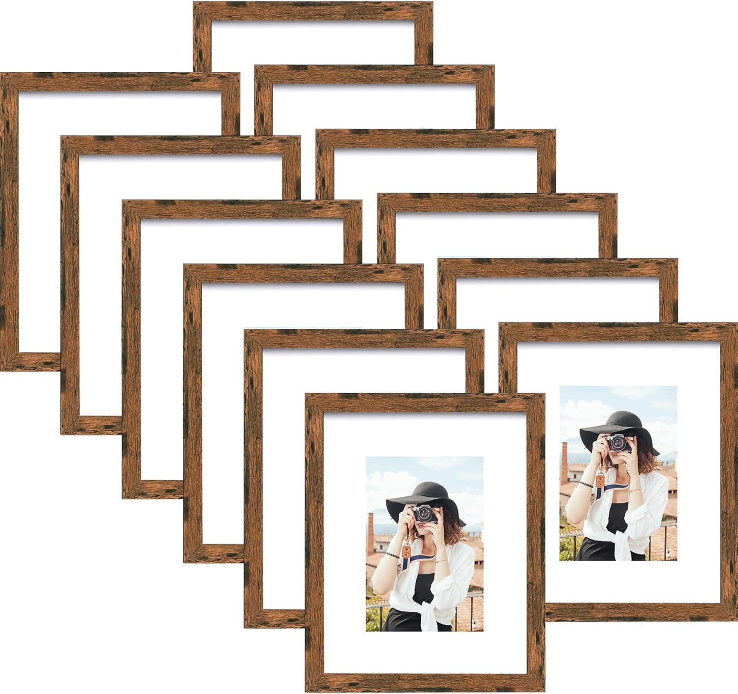 11x14 Picture Frame Set of 12, Display 8x10 with Mat or 11x14 Without ...