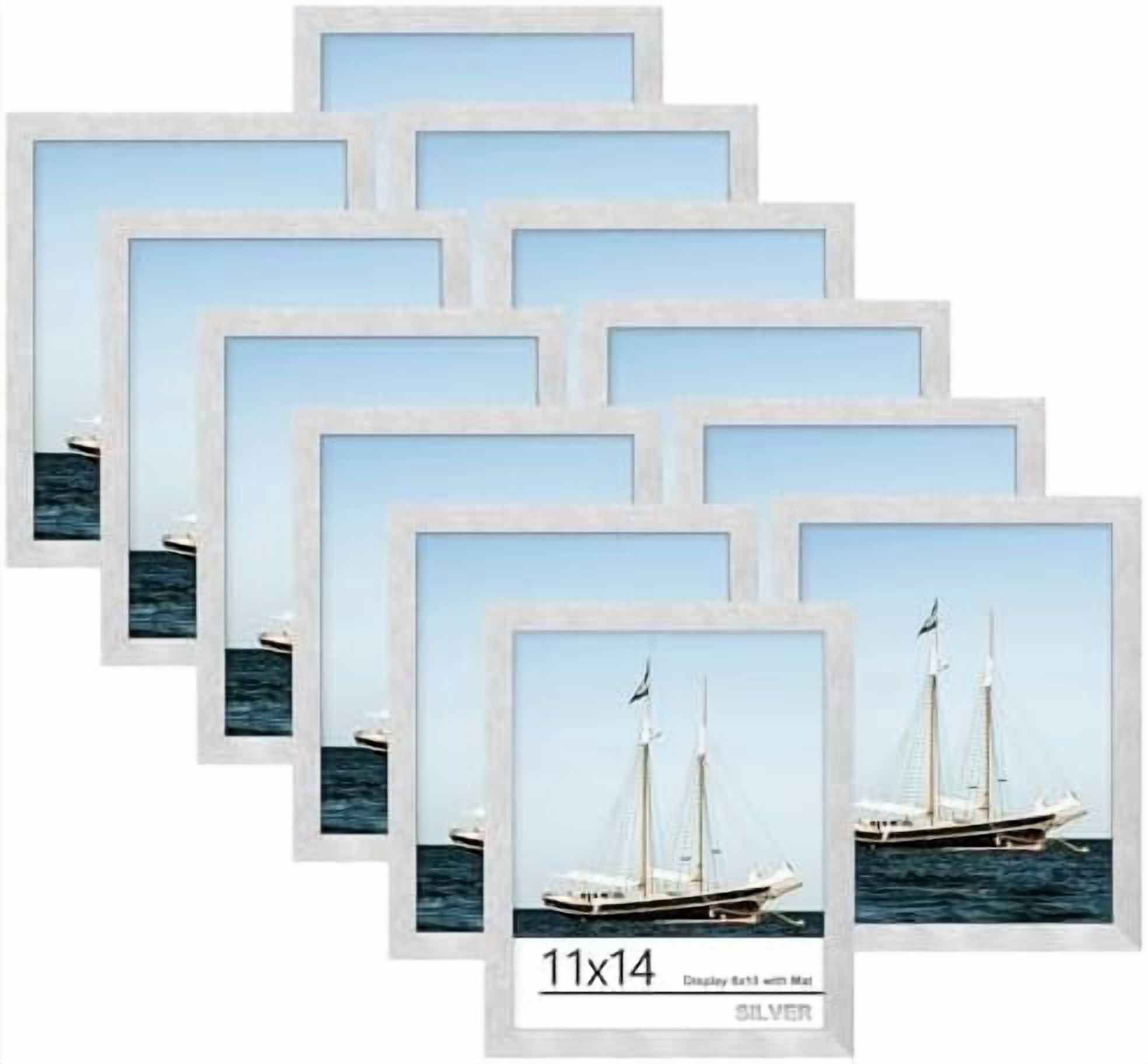 11x14 Picture Frame Set of 12, Display 8x10 with Mat or 11x14 without ...