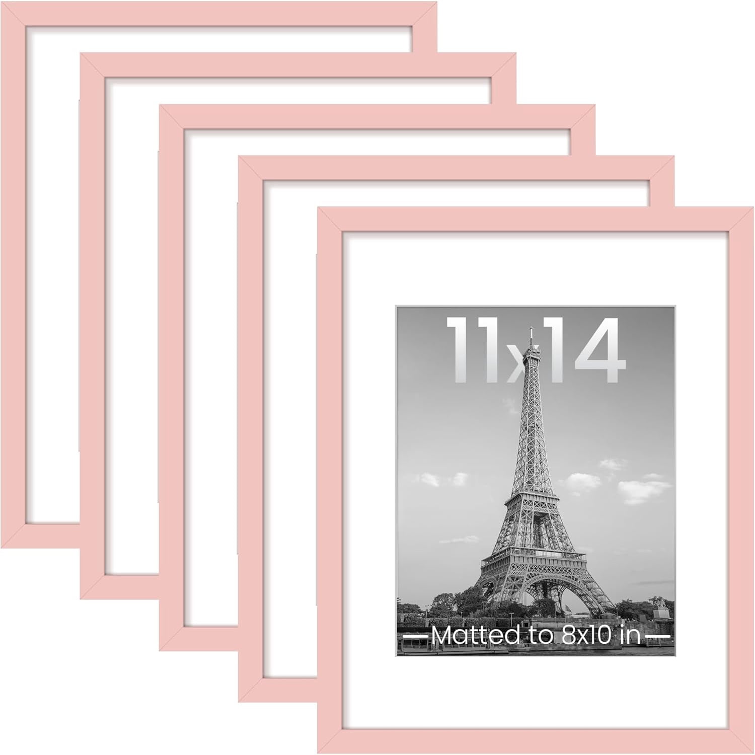 11x14 Picture Frame Set of 5, Display Pictures 8x10 with Mat or 11x14 ...