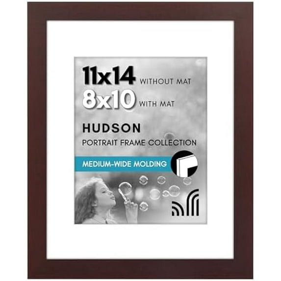 11x14 Picture Frame with Shatter-Resistant Glass - Use as 8x10 Frame ...