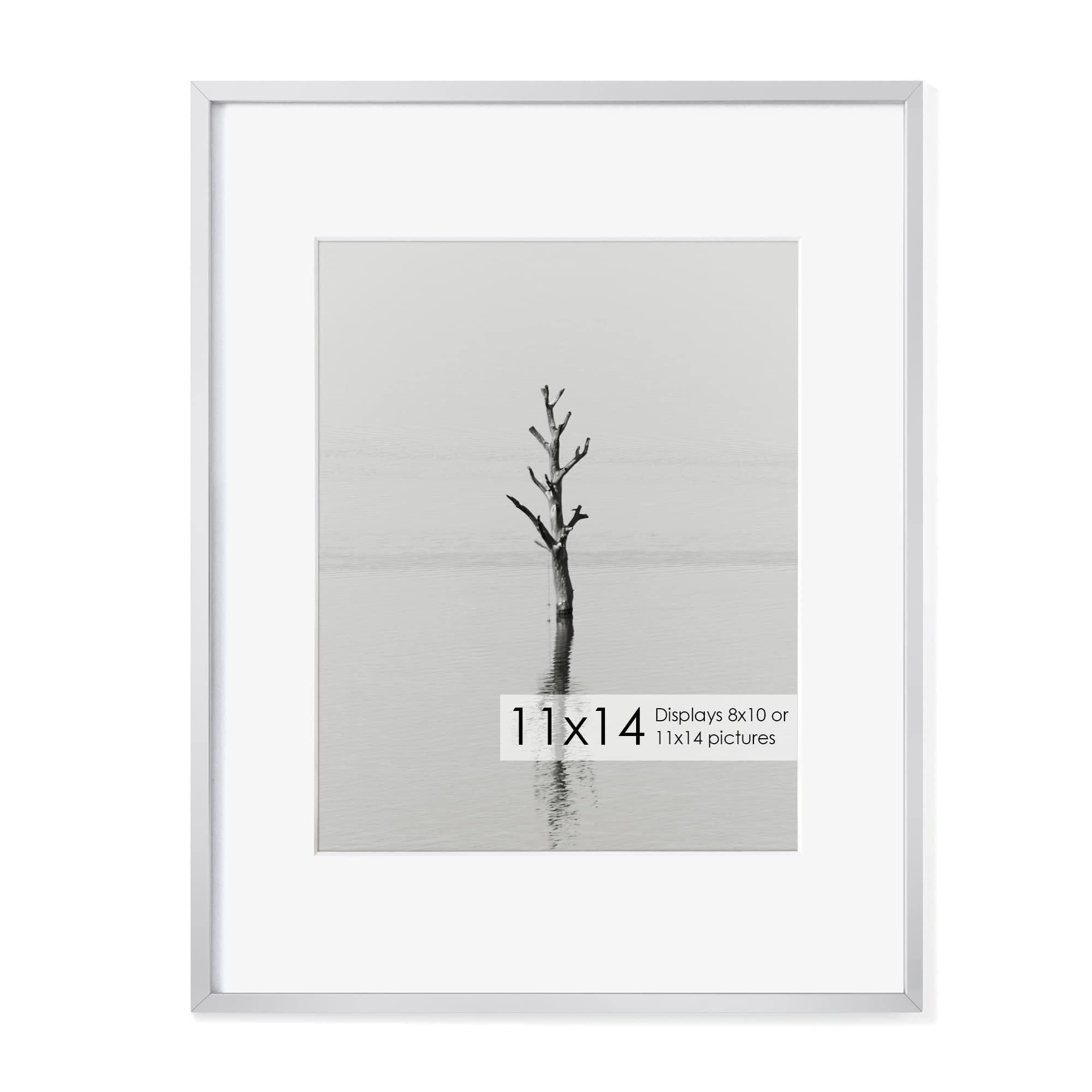 Fun Memories 11x14 Aluminum Metal Picture Frame, Display Photos 8x10 ...