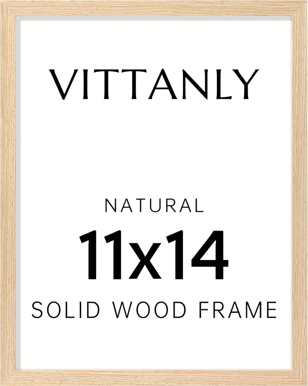 11x14 Picture Frame, Solid Wood Frame with Plexiglass, Includes 8x10 ...