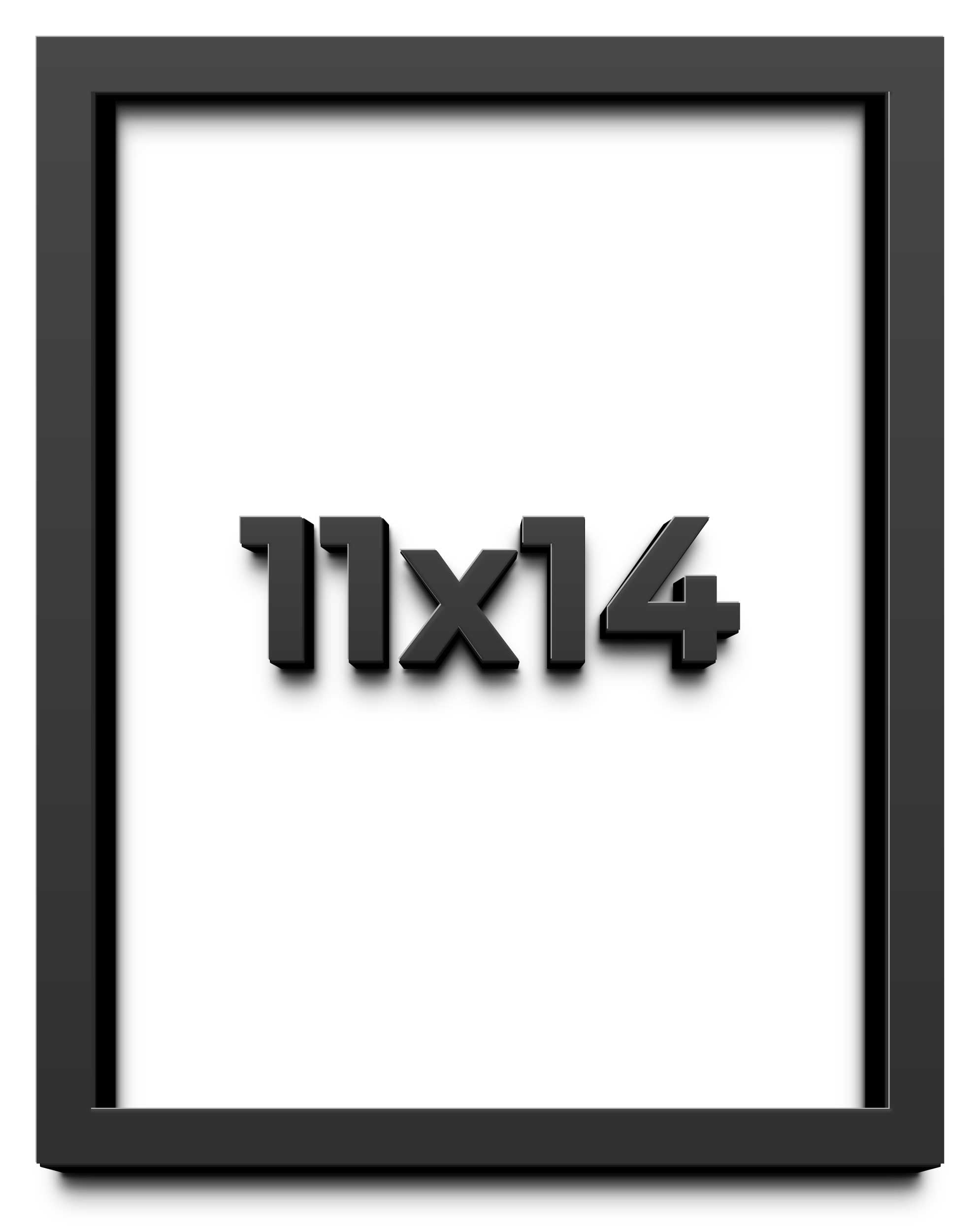11x14 Shadow Box Black Solid Wood Display Frame with White Acid-Free ...