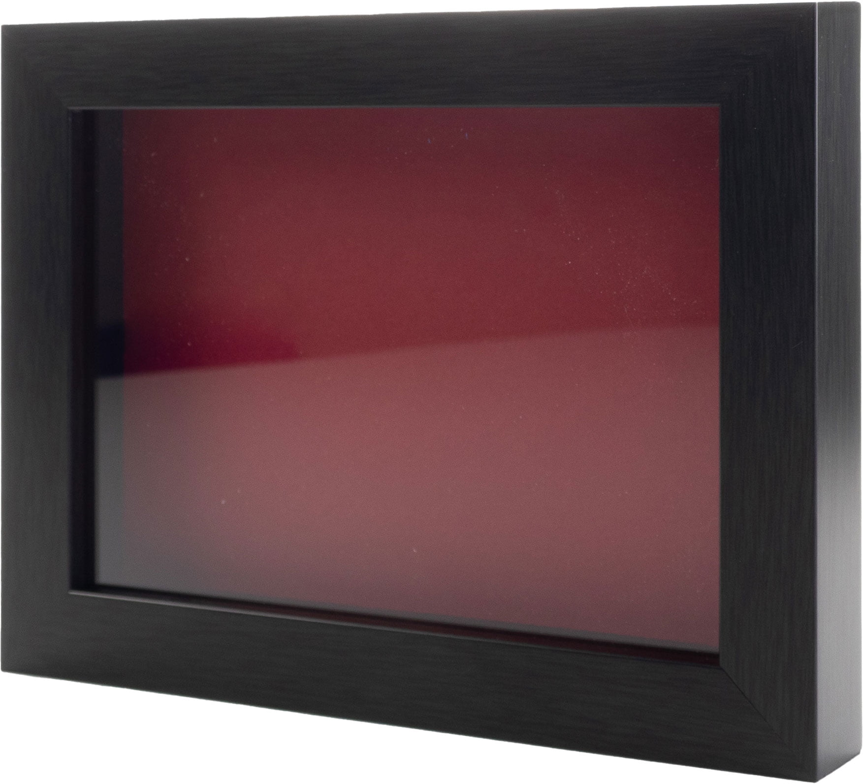 11x14 Shadow Box Frame Gray Stained Real Wood with a Red Acid-Free ...