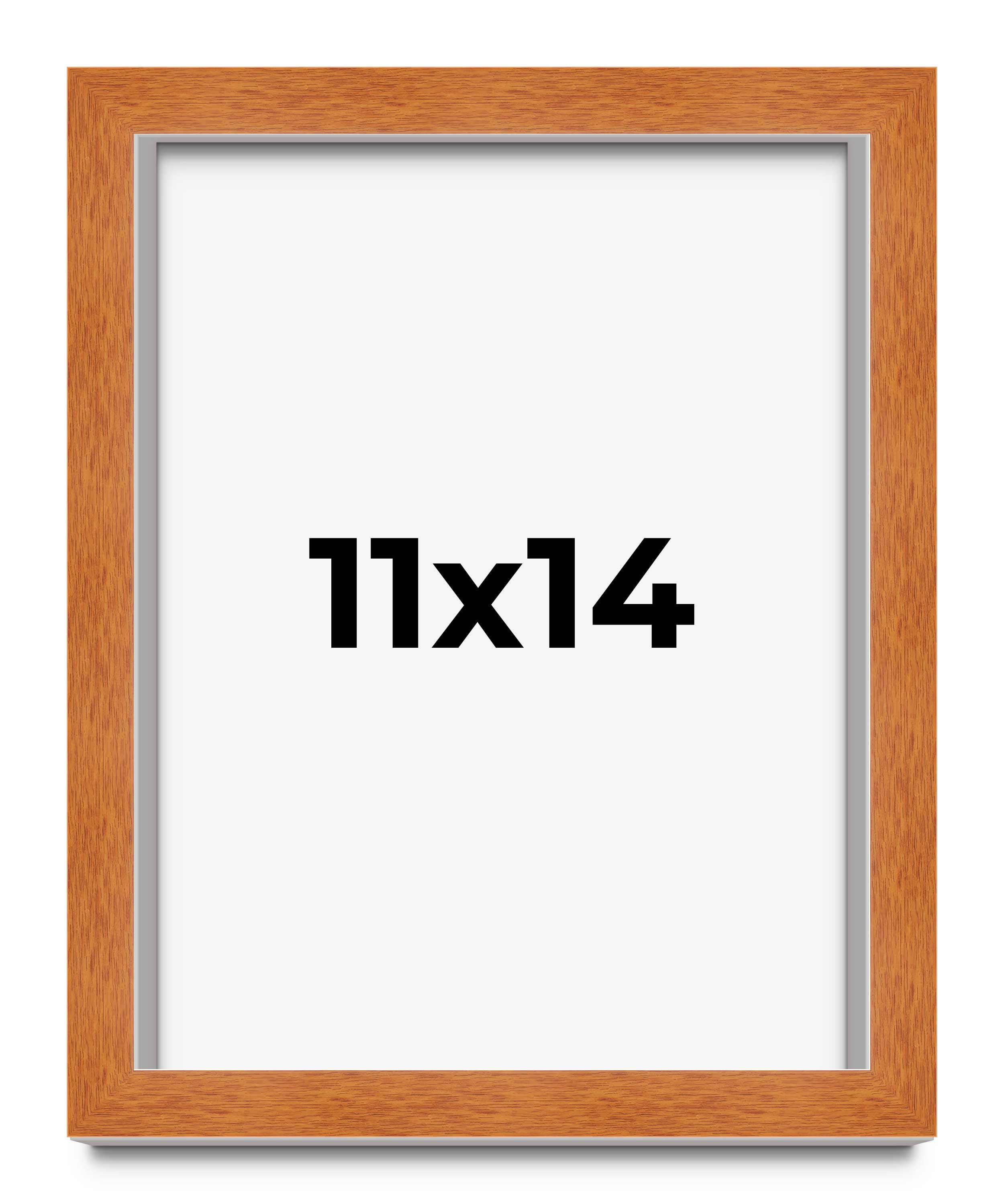 11x14 Shadow Box Frame Light Brown Real Wood with a White Acid-Free ...